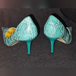 Pierre Dumas | Shoes | Pierre Dumas Teal Faux Leather Croctexture ...